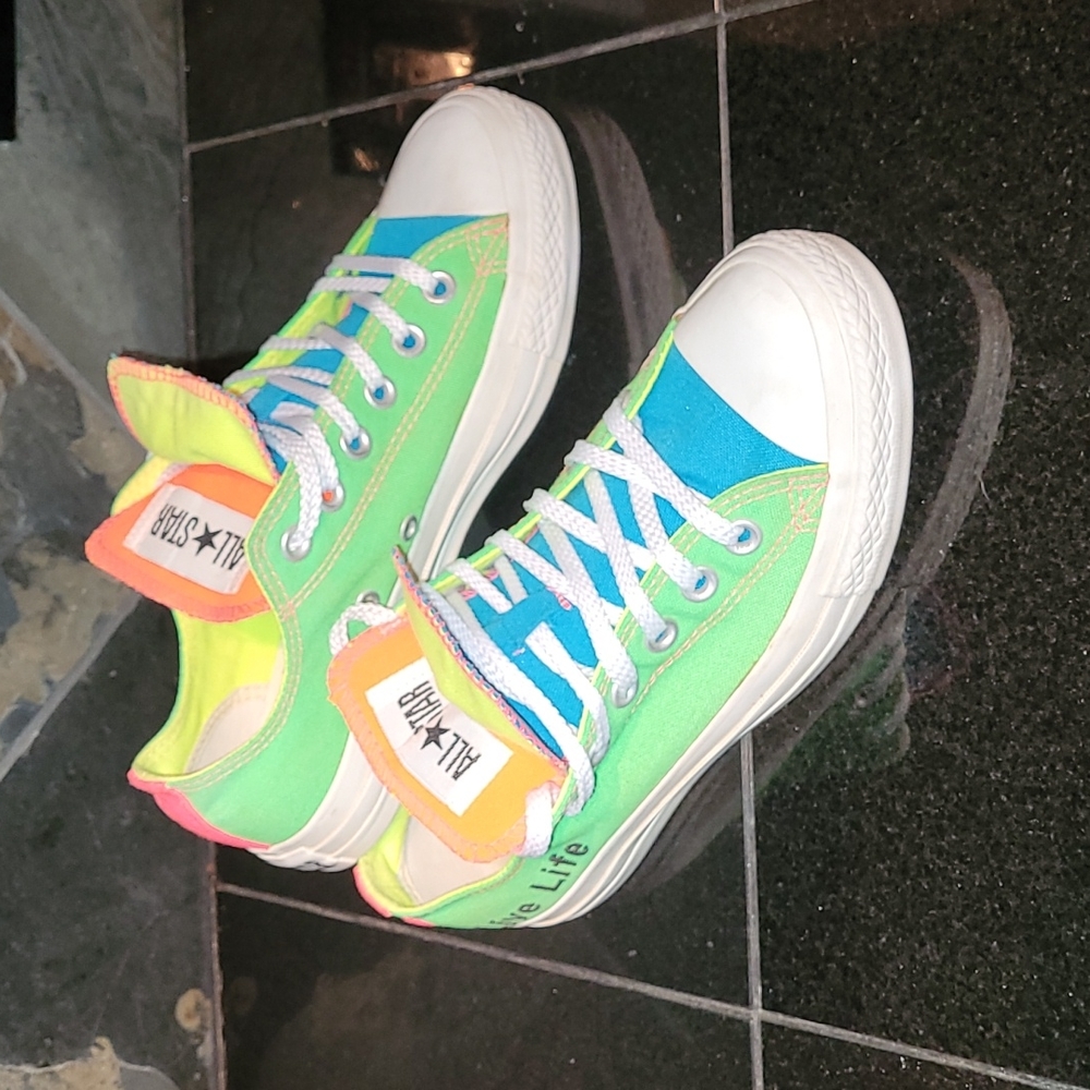 Neon Converse All Star Double Tongue - Gem